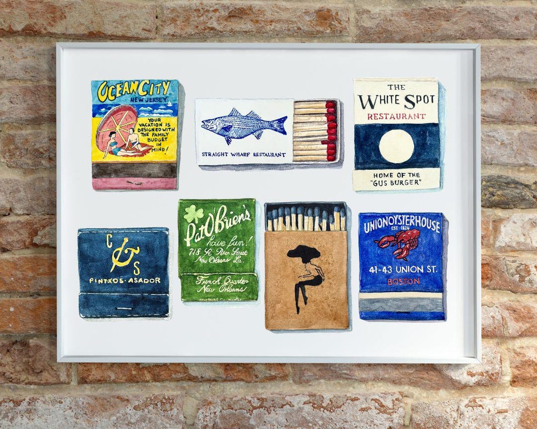 Personalized Hand-painted Watercolor Matchbook and Matchbox Art - Etsy