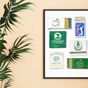 Famous Golf Courses Matchbook Covers Collection -watercolor Art Print ...
