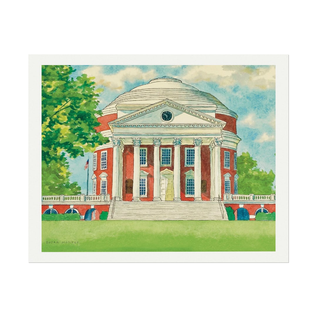 University of Virginia Rotunda Print on Watercolor Paper UVA Print ...