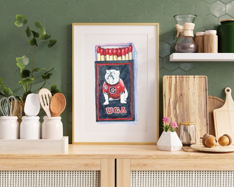 UGA Mascot Matchbox Watercolor Print – A Bulldog Lover's Dream - Etsy