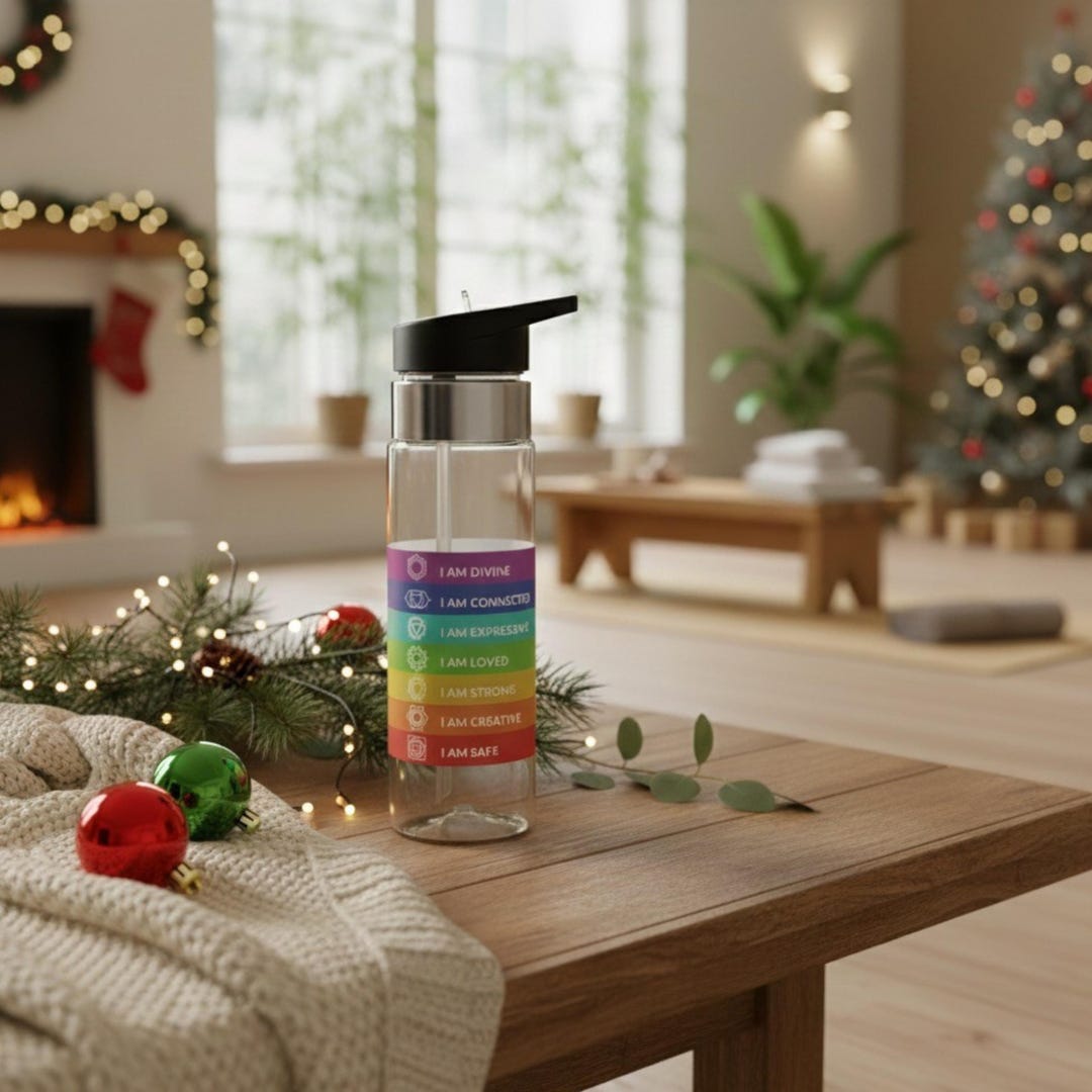 Seven Chakras Affirmations and Symbols Water Bottle - Etsy
