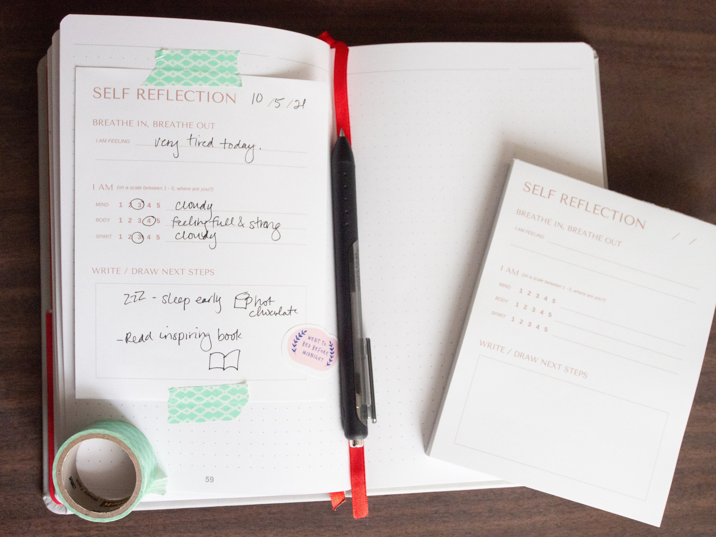 Desk Notepad Self Reflection Journal Accessory Mindfulness Self Care ...