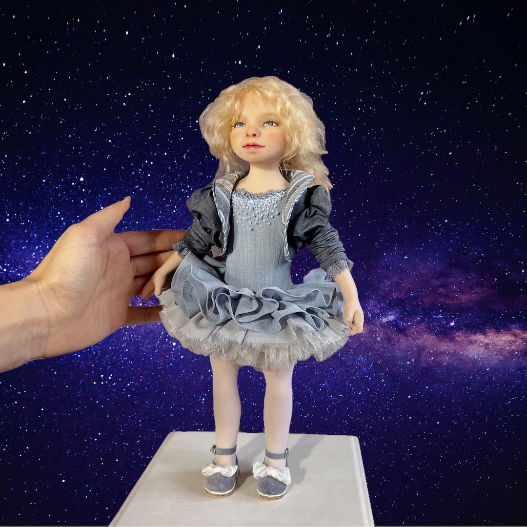 Handmade Poseable Clay Doll: Realistic Blonde Art Doll (14.6 Inch ...