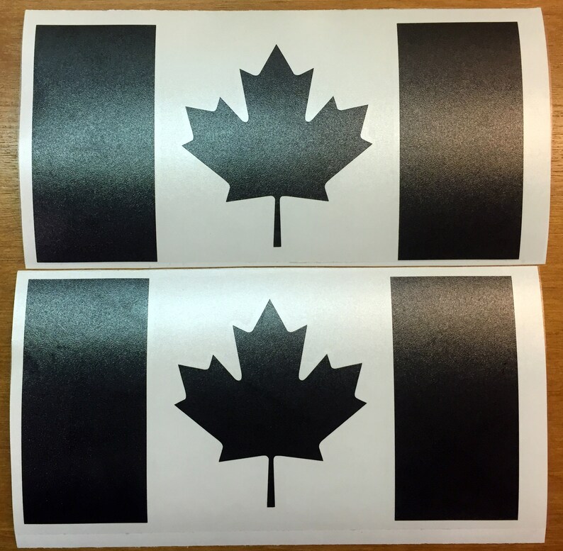 Canadian Flag Decals Premium Cast Matte Black Vinyl X2 | Etsy