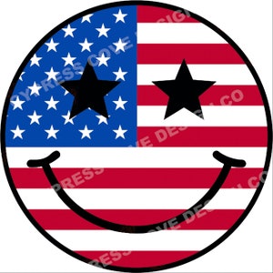 USA Peace Hand Sign USA Smiley Face PNG Sublimation Design - Etsy