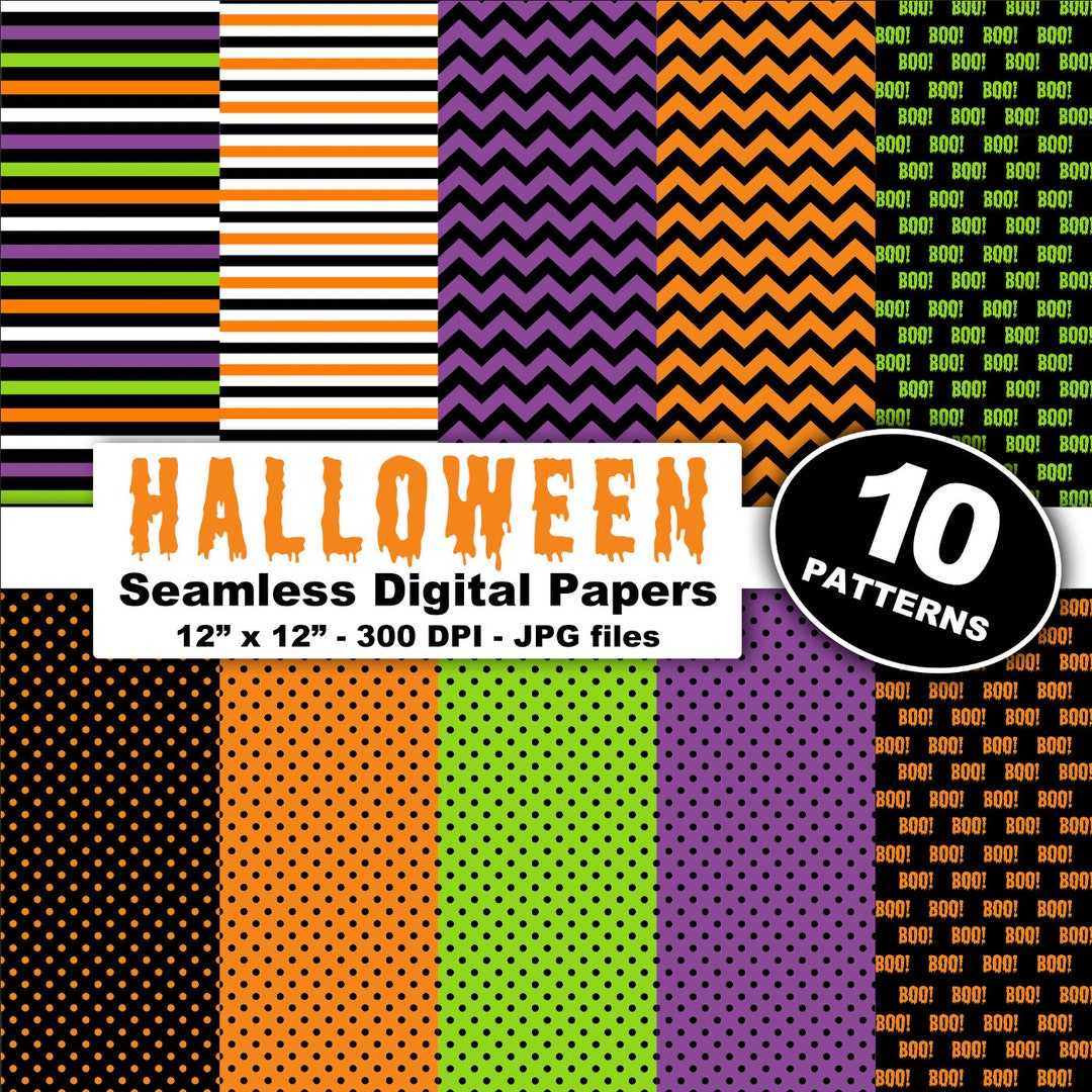 Halloween Seamless Digital Paper Süßes oder Saures Scrapbook - Etsy.de