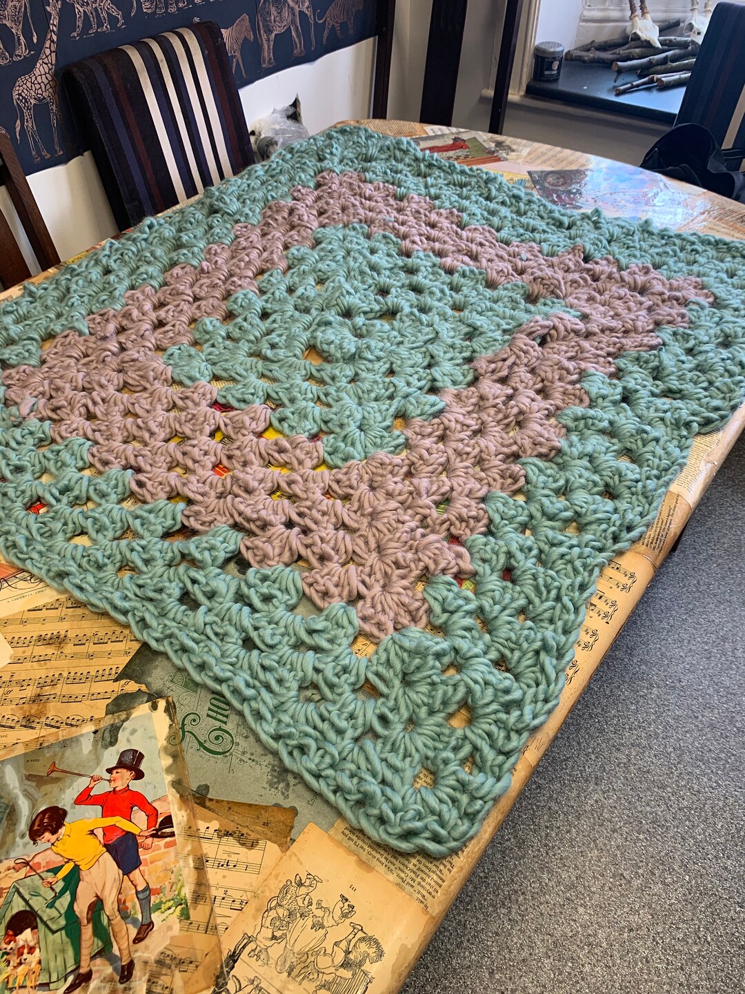Triple Crocheted Square Blanket - Etsy