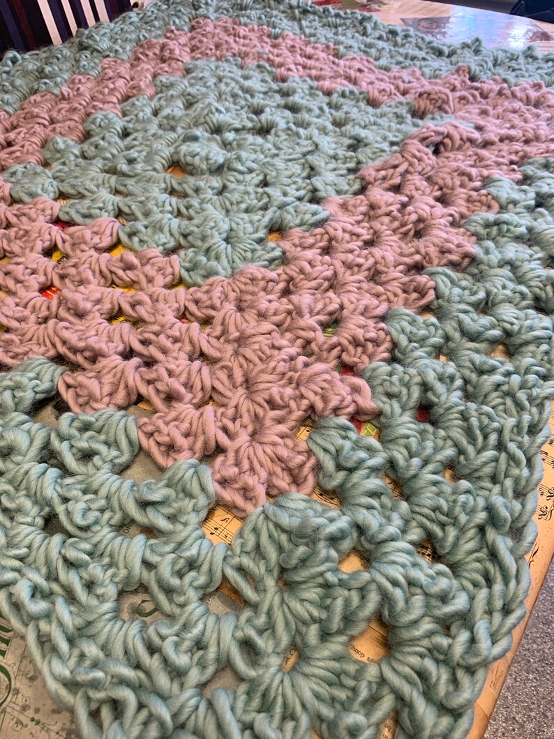 Triple Crocheted Square Blanket - Etsy