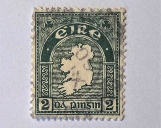 SALE Irish Free State 2d Stamp; Issued 1922; Map of Ireland; Ireland's ...