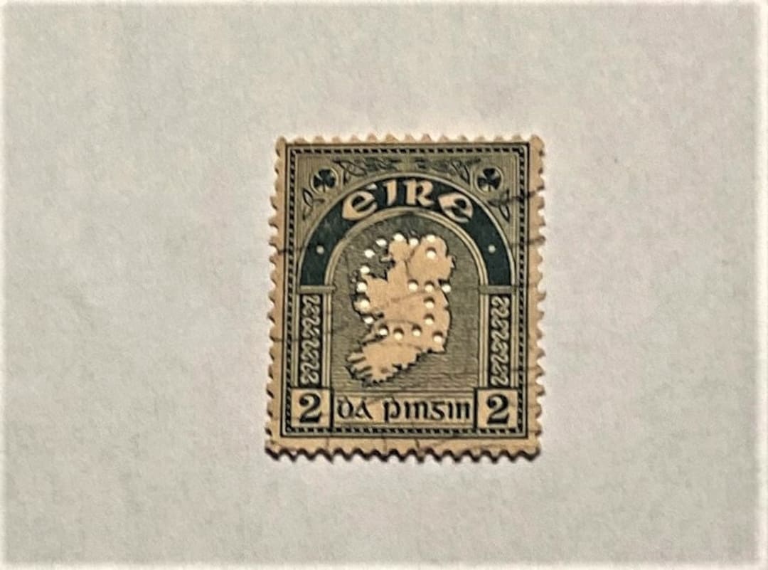 SALE 1922 Irish Free State 2d Stamp: Map of Ireland, "g" Perfin - Etsy