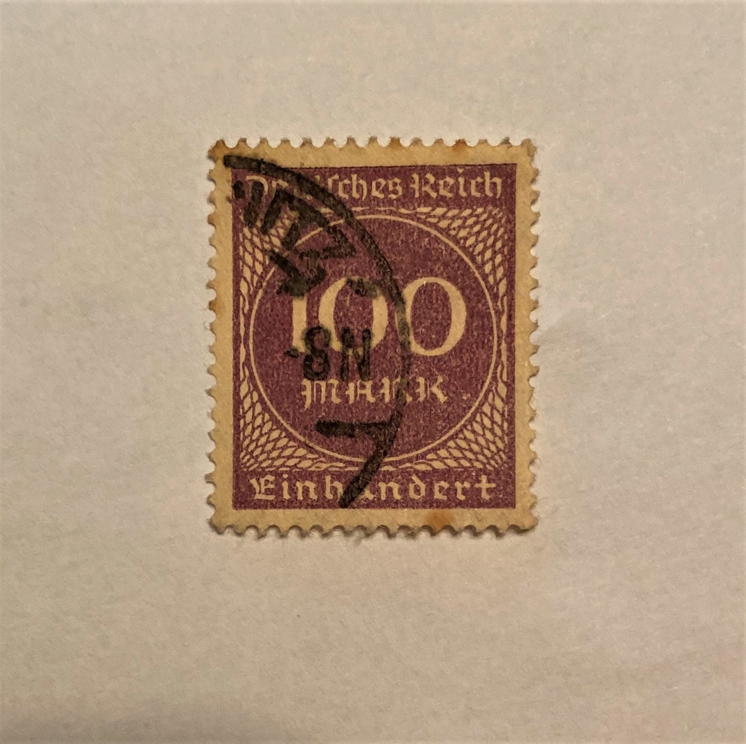 1923 German Stamp: Deutsches Reich 100 Mark, Cancelled - Etsy