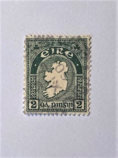 SALE Irish Free State 2d Stamp Issued 1922 Map of Ireland Ireland's 2p ...