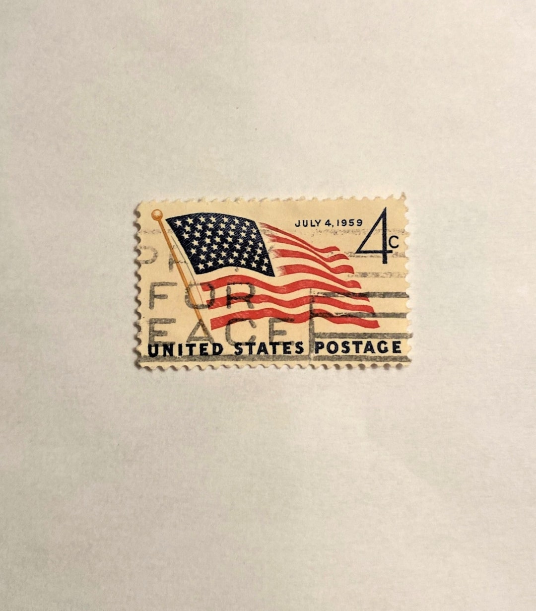 U.S.A. Commemorative Flag Stamp; 4 Cents; July 4, 1959; Scott #1132 ...