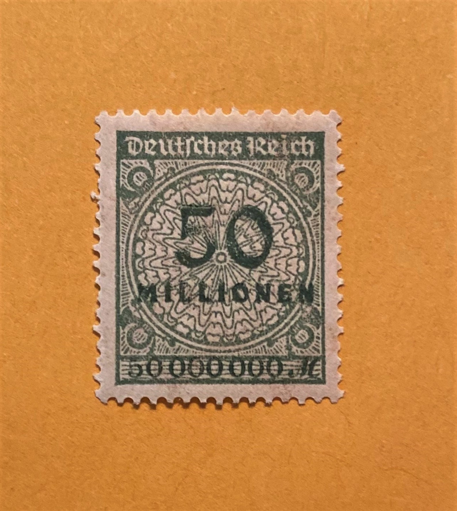 Buy SALE Germany Weimar Inflation Stamp, Germania 50 Million Mark 1923 ...