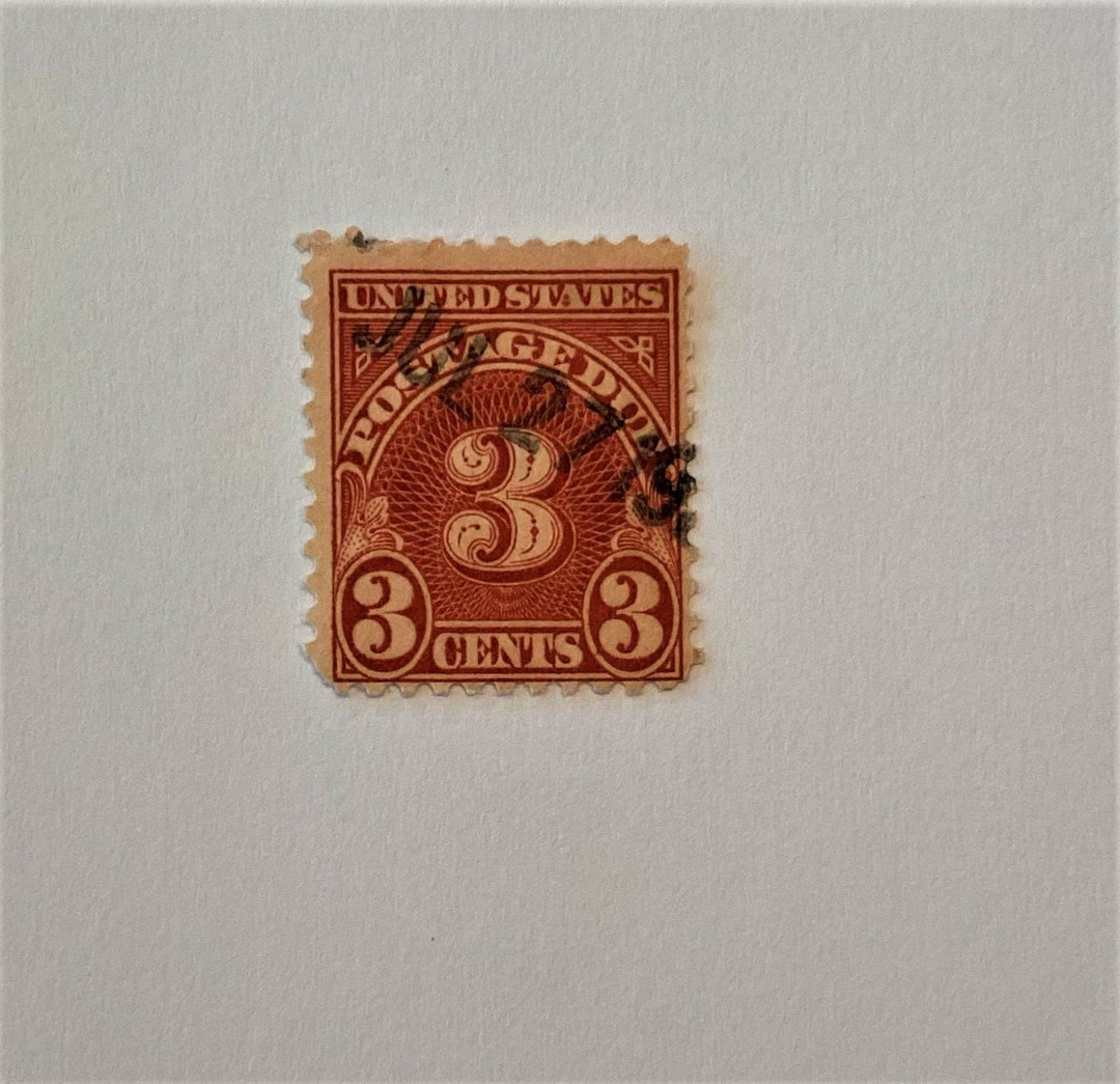 USA Scott #J82 3-cent Postage Due; Issued 1931, Cancelled - Etsy