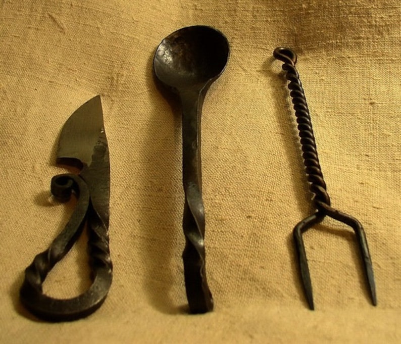 Viking Dining Set Medieval Fork Hand Forged Fork Viking - Etsy
