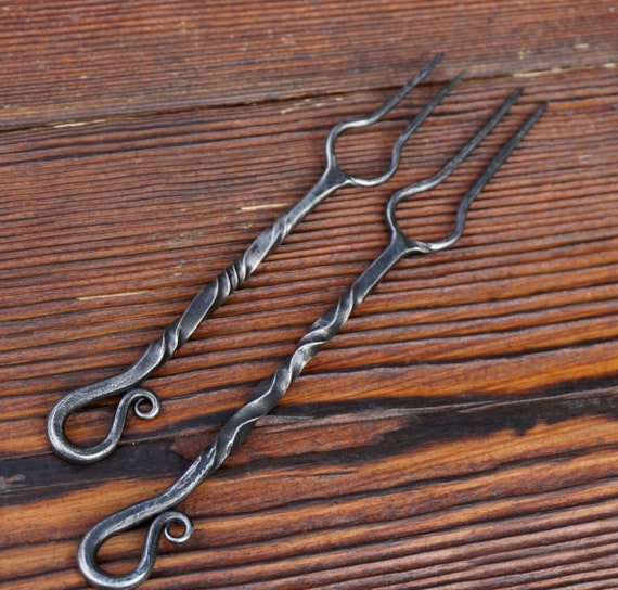 Forged Medieval Fork Medieval Fork Hand Forged Fork Viking - Etsy