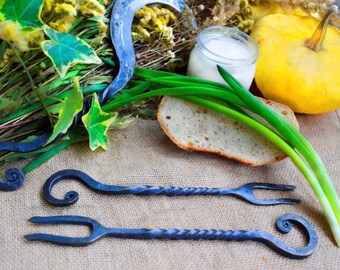 Viking Forged Spoon, Medieval Fork, Hand Forged Fork, Viking Fork ...