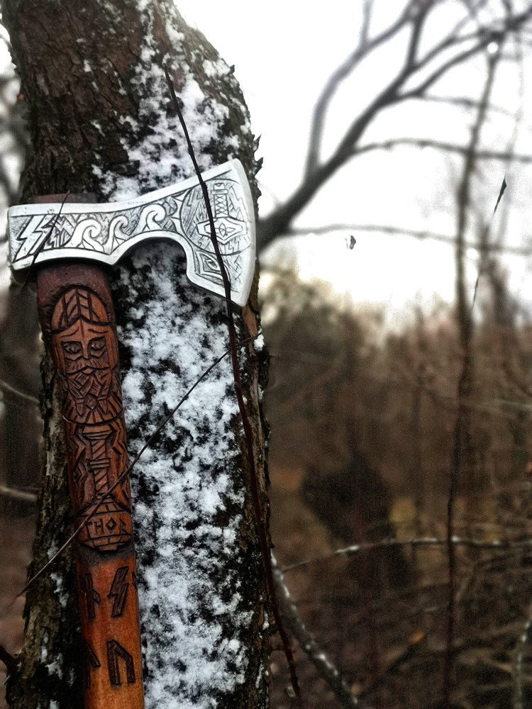Viking Axe THOR Forged Viking Axe Steel Hatchet Axe With - Etsy