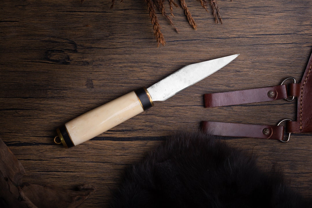 Bone Handle Seax Knife, Hand Forged Viking Knife, Fixed Blade Knife ...
