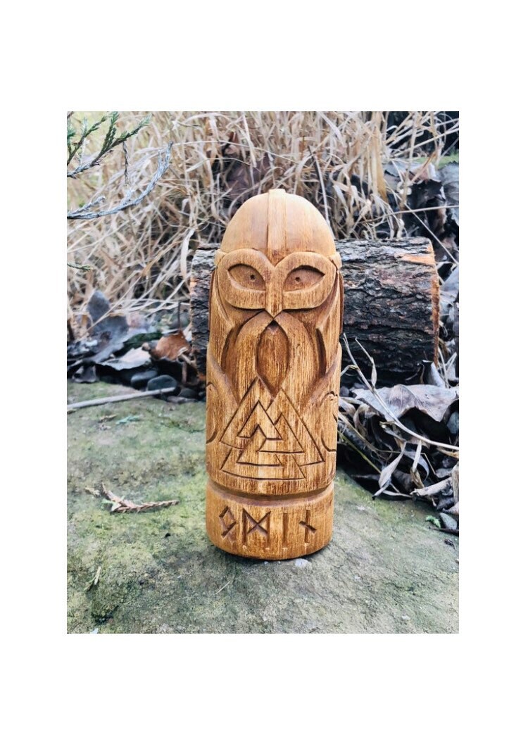 ODIN statue woodcarved statue norse paganism odin idol | Etsy
