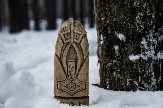 Thor Figurine Hand-carved Wooden Statue Thor / Thors Hammer. - Etsy