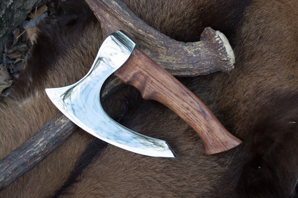 Bearded Viking Fist Axe in a Leather Case Handmade Axe With - Etsy