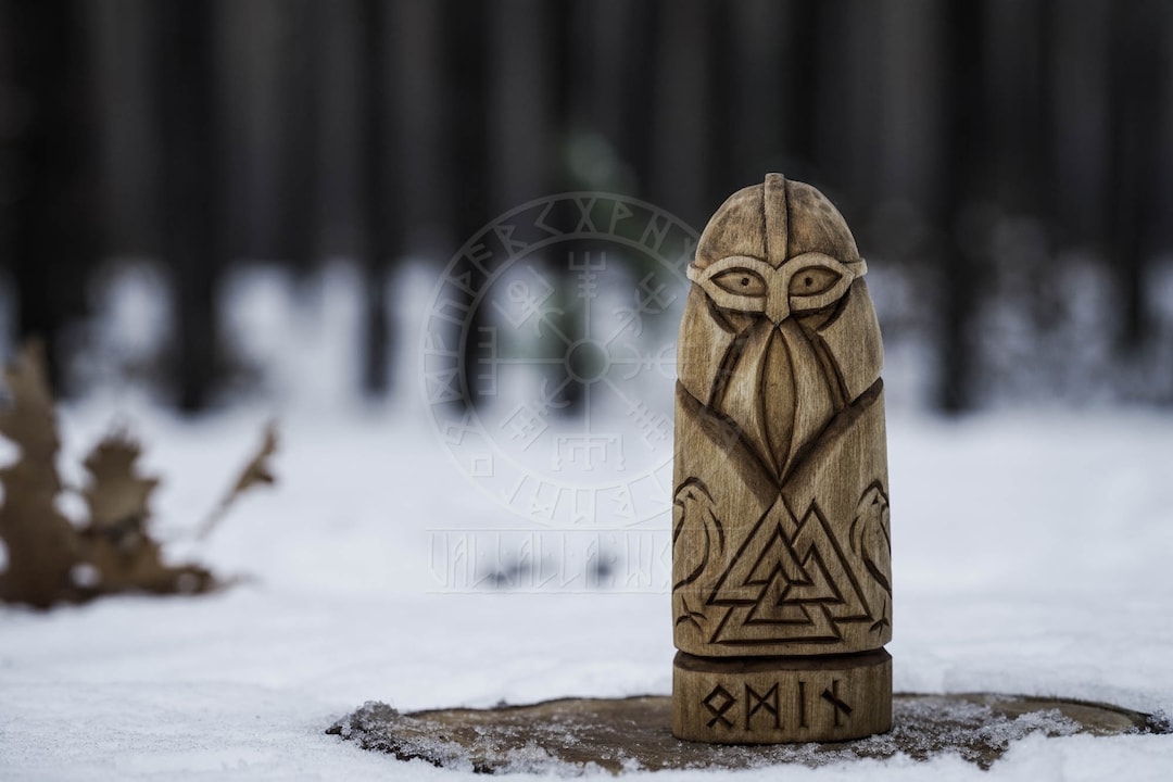 ODIN Statue Woodcarved Statue Norse Paganism Odin Idol - Etsy