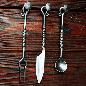 Forged Medieval Fork Medieval Fork Hand Forged Fork Viking - Etsy