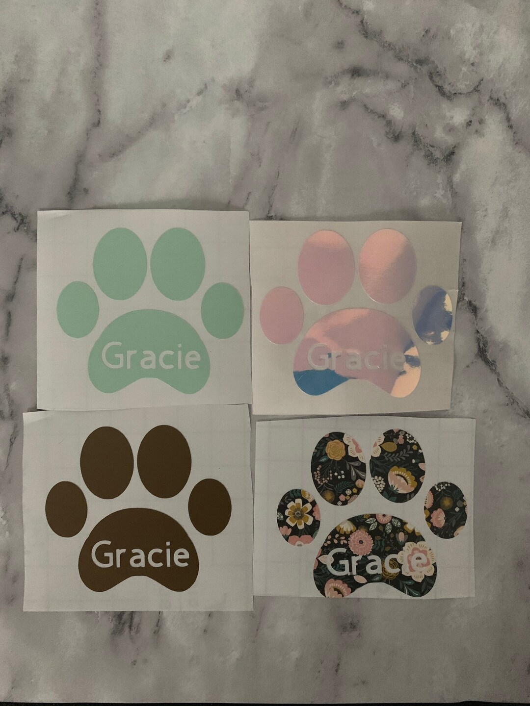 CUSTOM Dog Paw Print Decals for Car, Yeti,wine Glass, Tumblr and More ...
