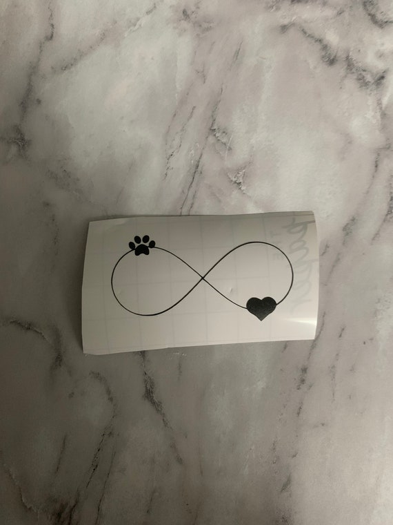 Infinity Sign With Paw Print and Heart Decal Free Shipping | Etsy