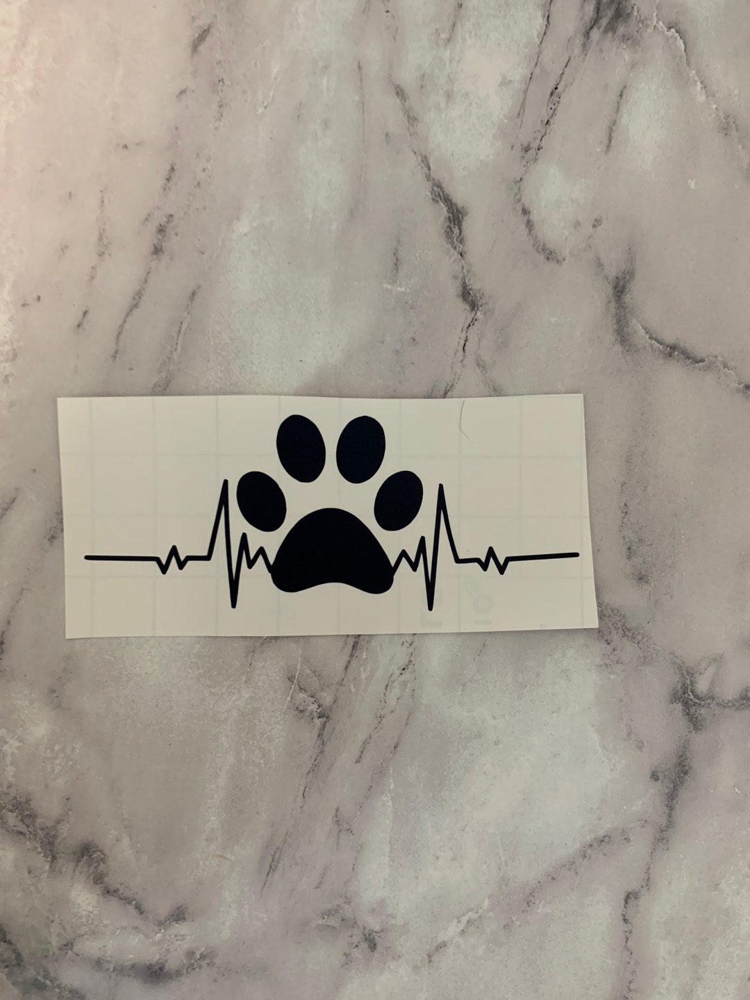 Paw Print Heart Beat Decal for Car, Laptop, Wine Glass - Etsy