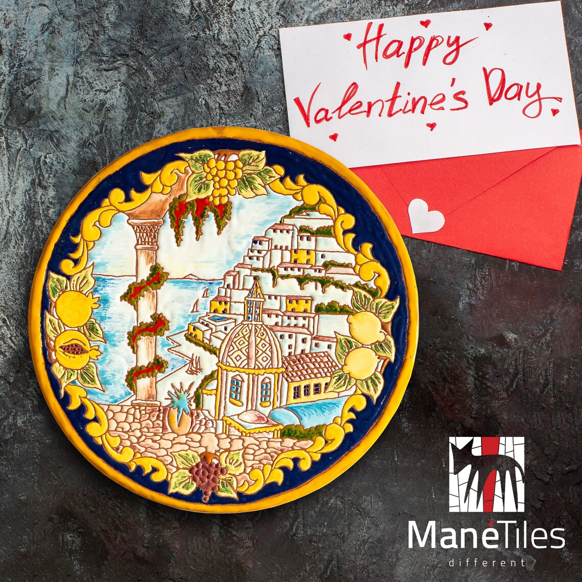 Italian Style Wall Hanging Ceramic Plate, Art Deco Furniture, Ceramic ...