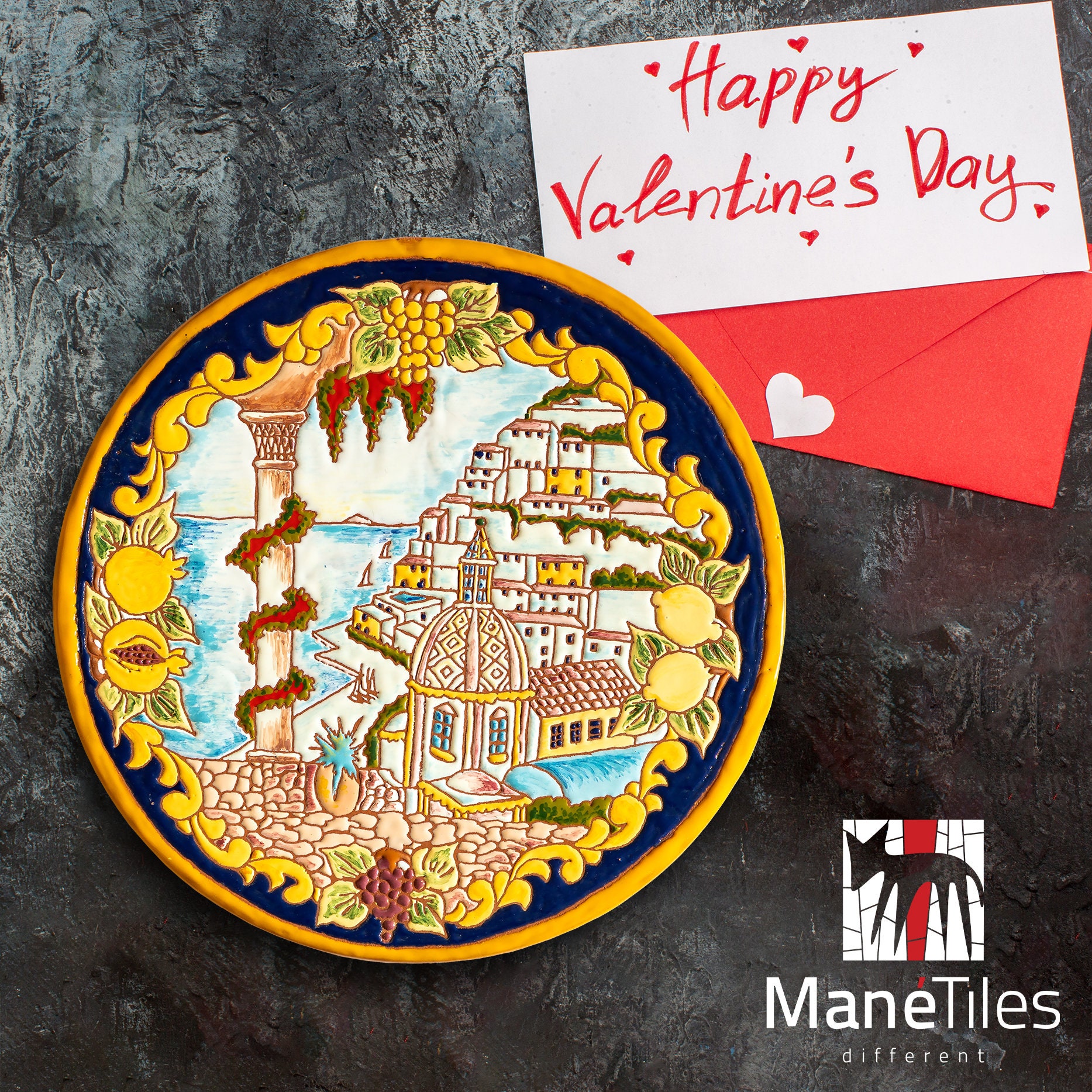 Italian Style Wall Hanging Ceramic Plate, Art Deco Furniture, Ceramic ...