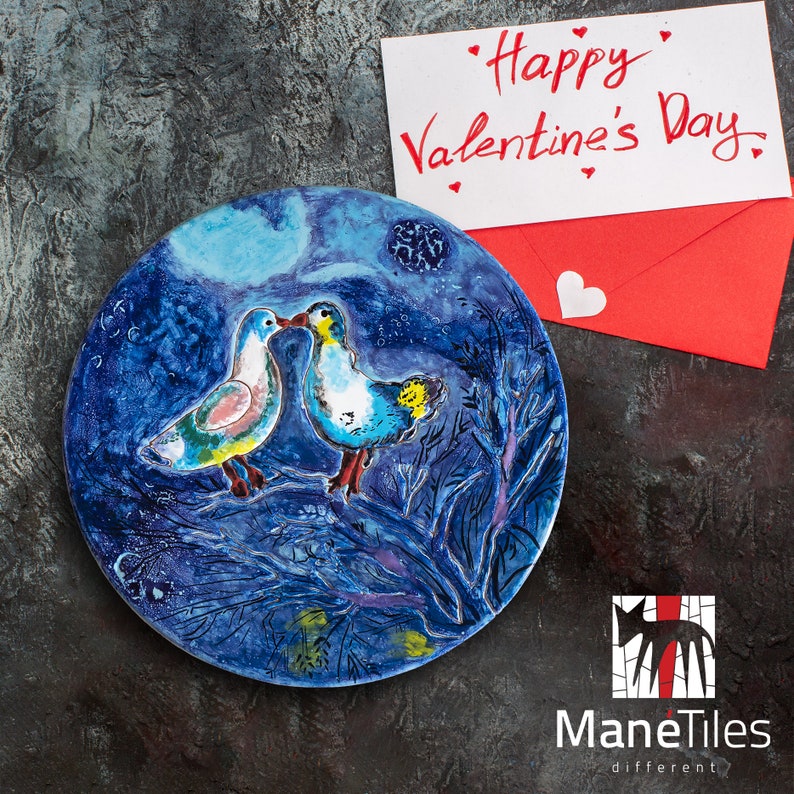 Marc Chagall Two Pigeons Cheese Board Art Deco Furniture Troika Pottery ...