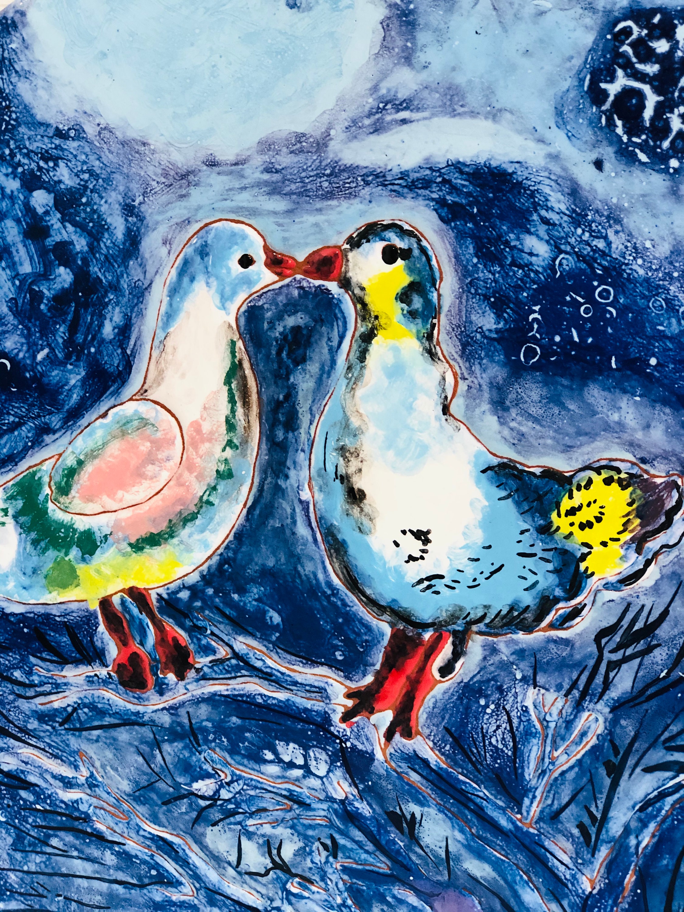 Marc Chagall Two Pigeons Cheese Board Art Deco Furniture - Etsy