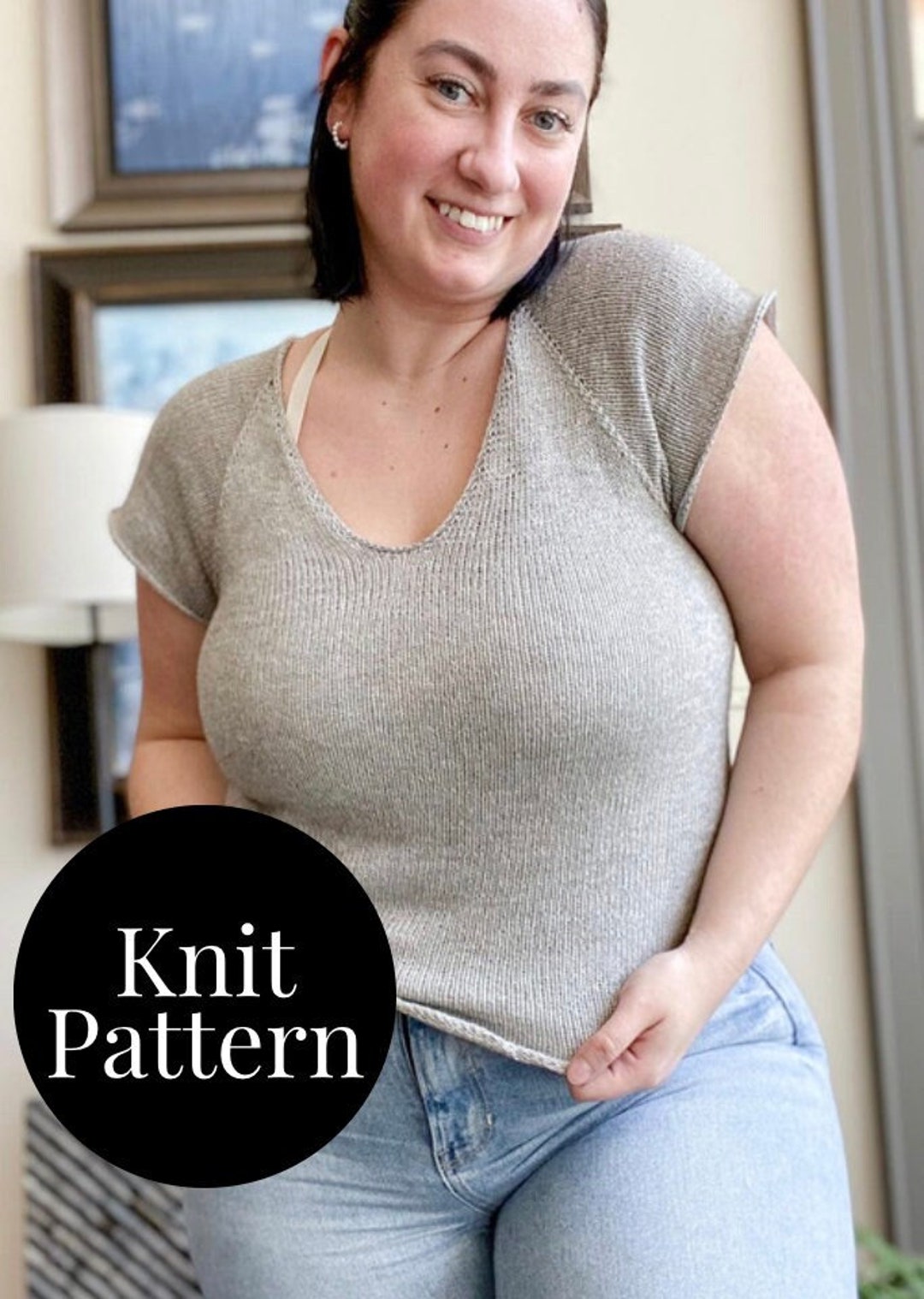 KNITTING PATTERN, Feels Like Summer Tee Pattern, Knit T-shirt Pattern ...