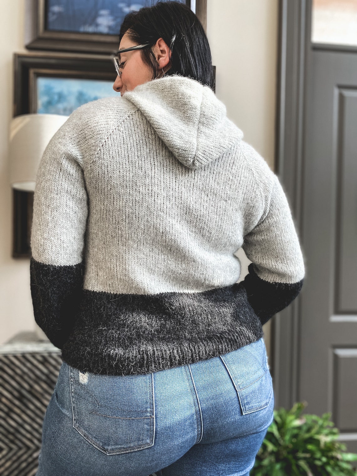 KNITTING PATTERN, Basic B Hoodie Pattern, Knit Hoodie, Top-down Knit ...