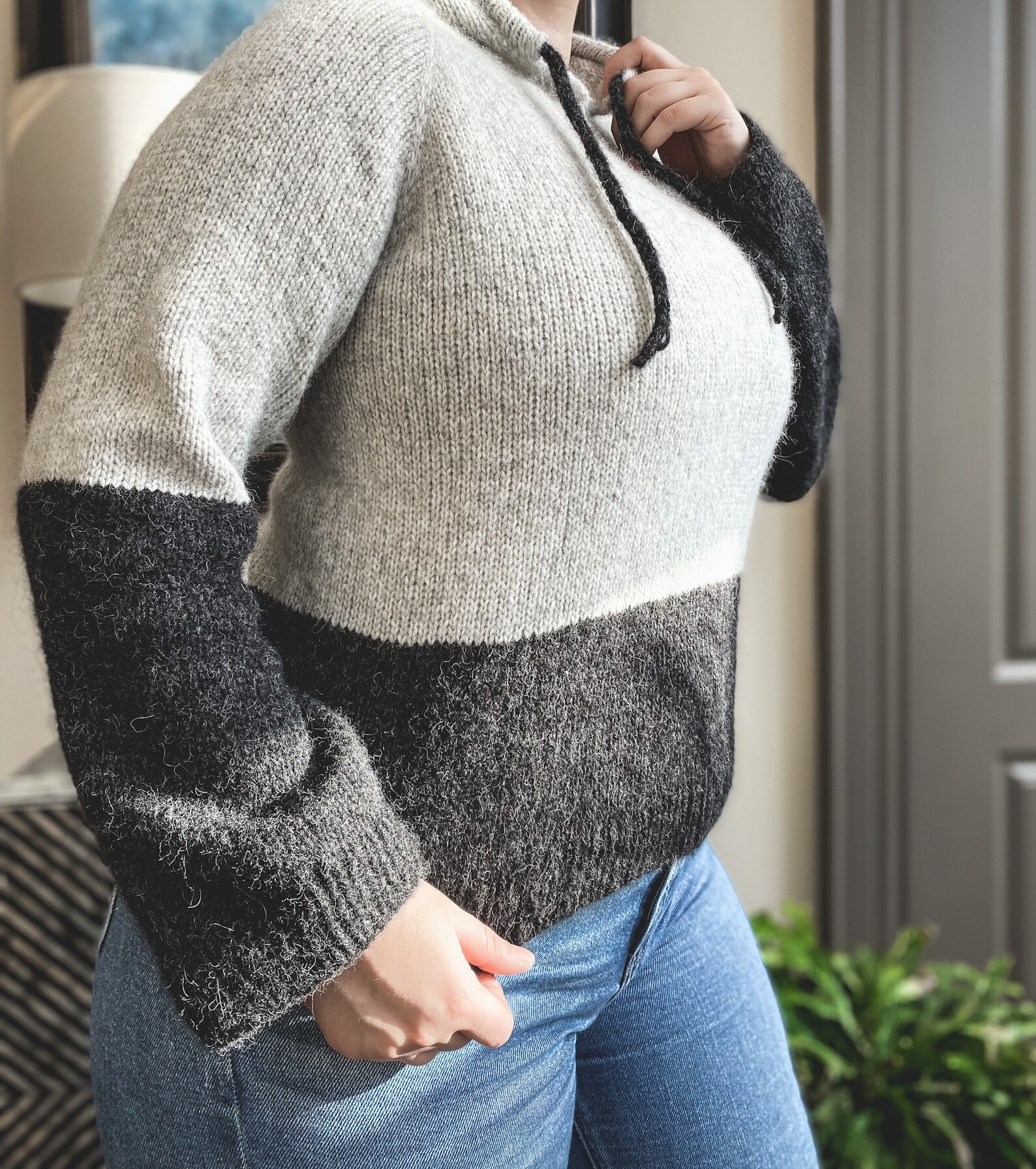 KNITTING PATTERN, Basic B Hoodie Pattern, Knit Hoodie, Top-down Knit ...