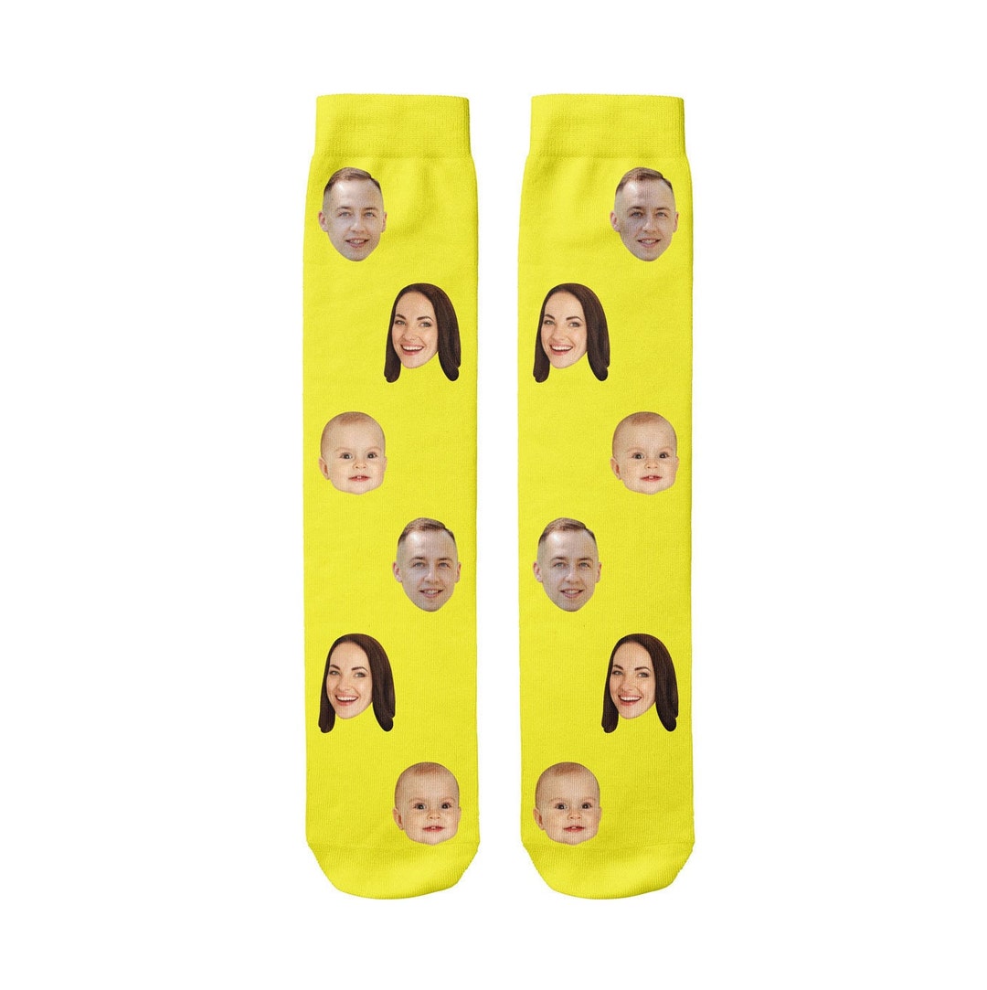 Family Face Custom Photo Socks, Customisable Socks, Personalised Socks ...