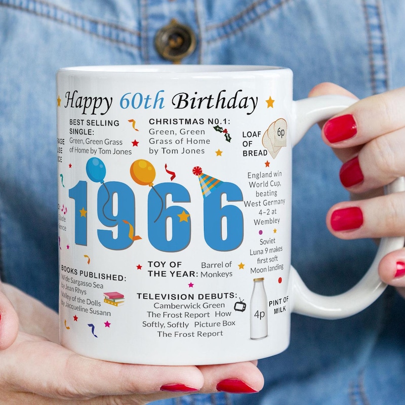 60th Birthday Mugs 1966 - Etsy UK