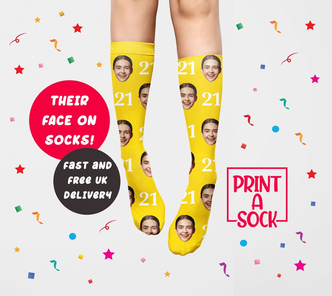 21st Birthday Customisable Socks | Custom Birthday Present ...