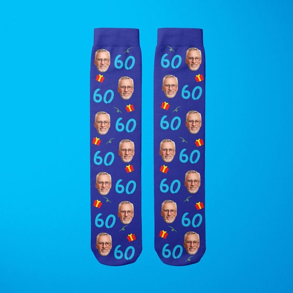 60th Birthday Custom Photo Socks Customisable Socks - Etsy