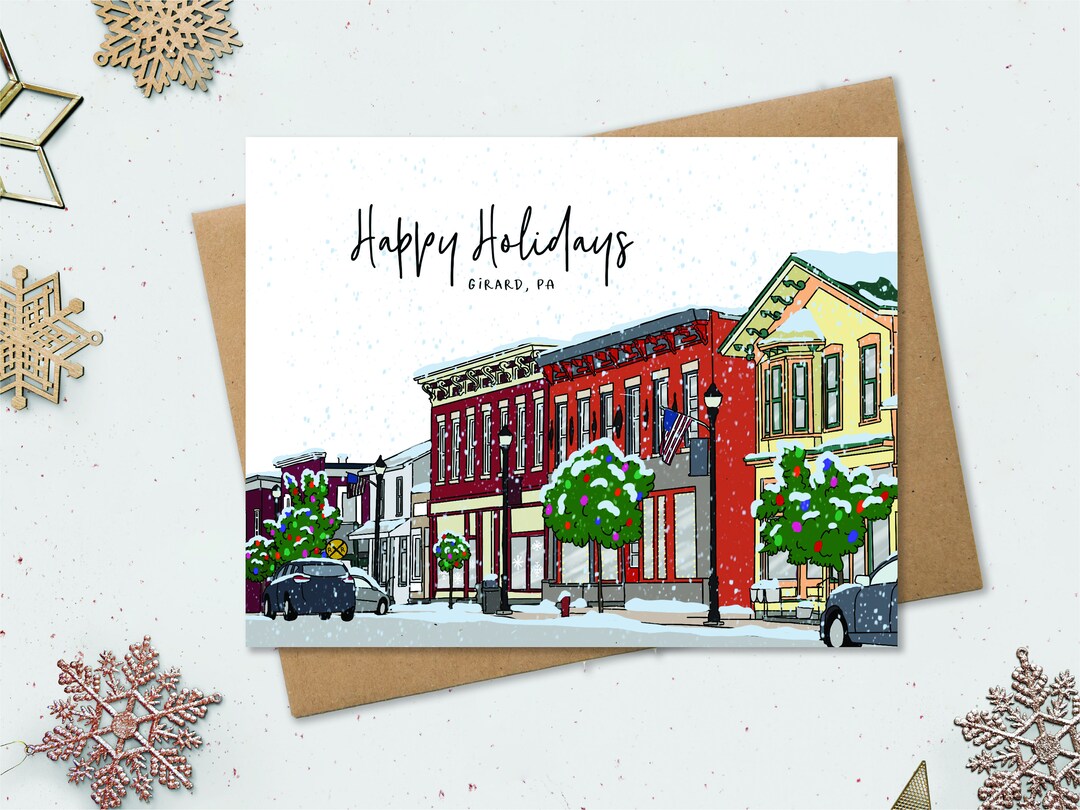 Girard, PA Happy Holidays Greeting Card - Etsy