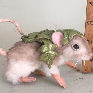 Realistic Handmade Brown Mouse With Leaf Armor/ Original Artist Design ...