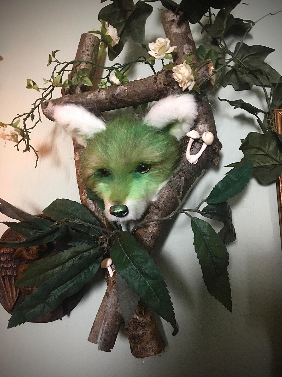 Fantasy Green Fox Head - Etsy UK