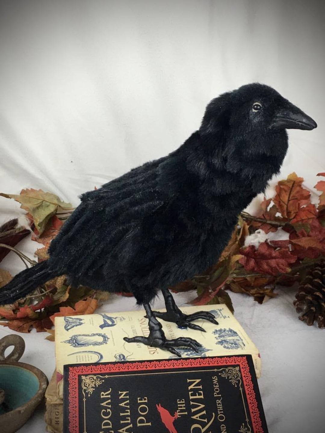 Life-size Raven Crow Faux Fur Corvid / Spirit Animal Totem Bird Gothic ...