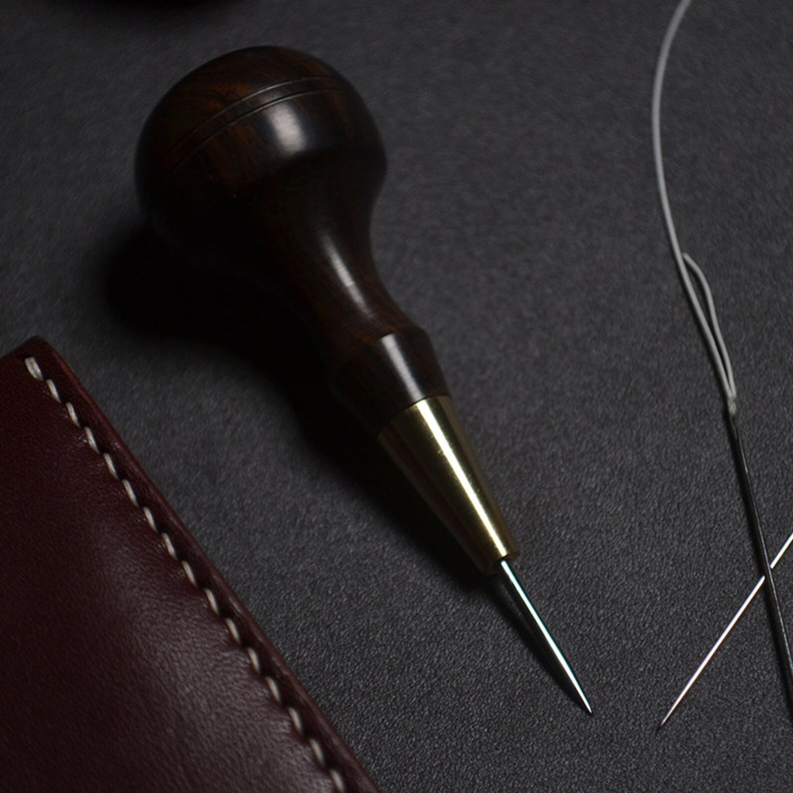 Mahogany leather awl leather art manual sewing awl leather | Etsy