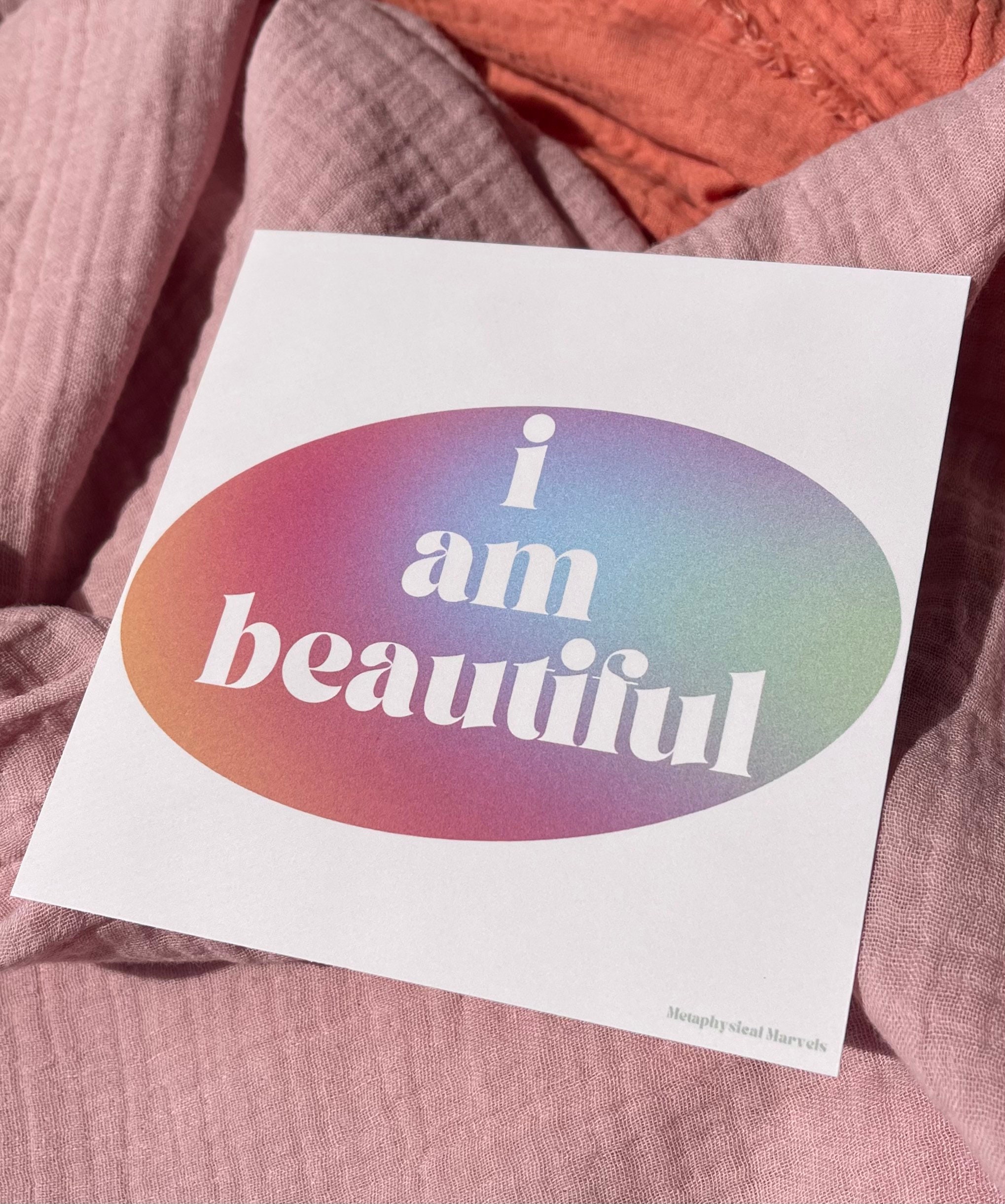 Pretty Positive Affirmation Wall Art Prints Preppy Gradient Grainy ...