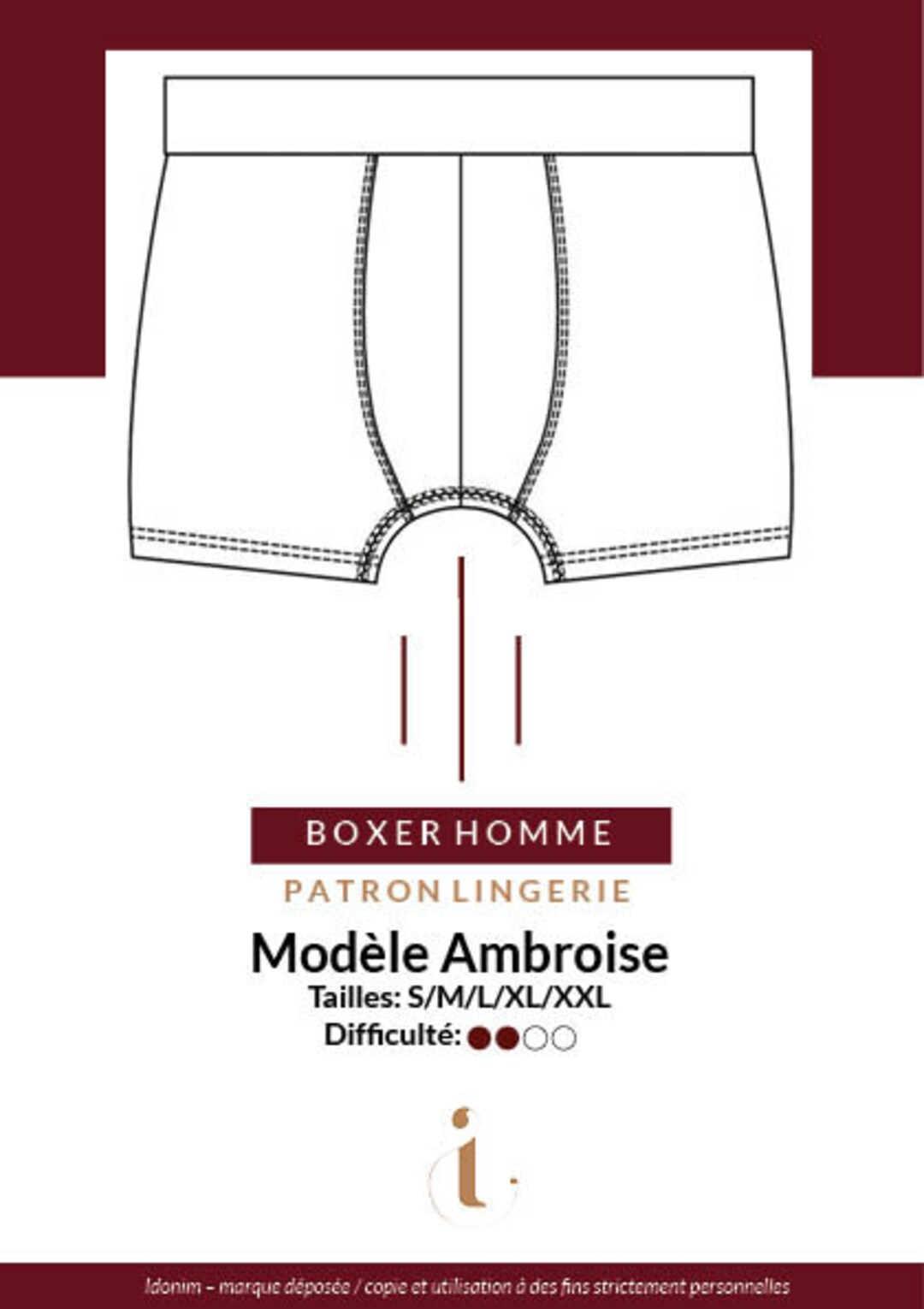Pdf Pattern of AMBROISEA Men's Boxer - Pdf Men AMBROISEA Boxer - Sewing ...